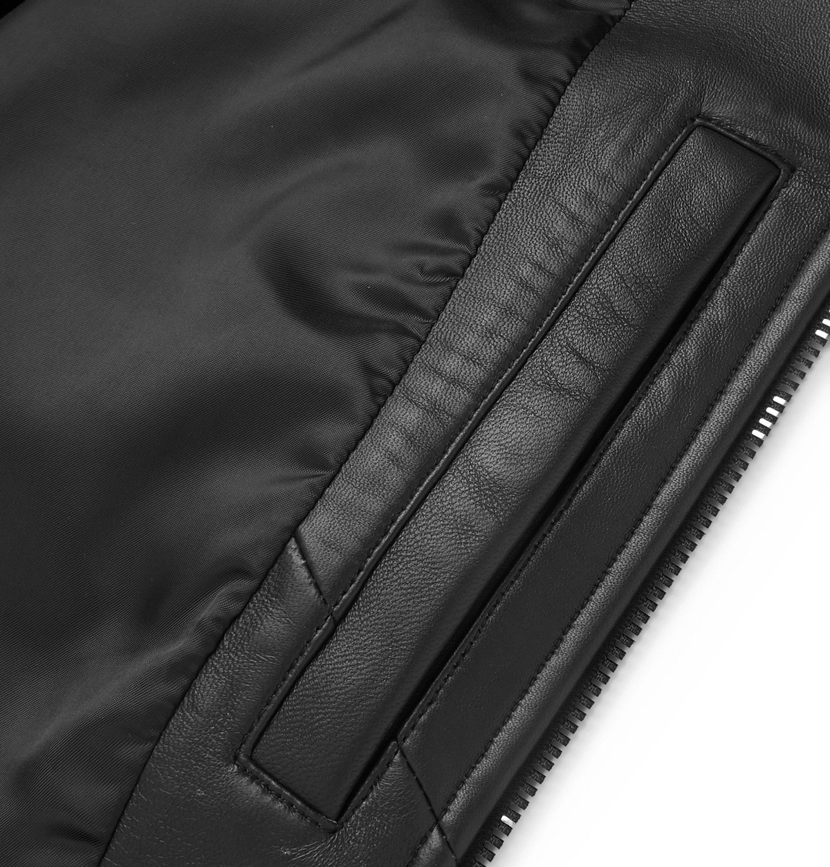 Mr P. - Shearling-Trimmed Leather Bomber Jacket - Black Mr P.