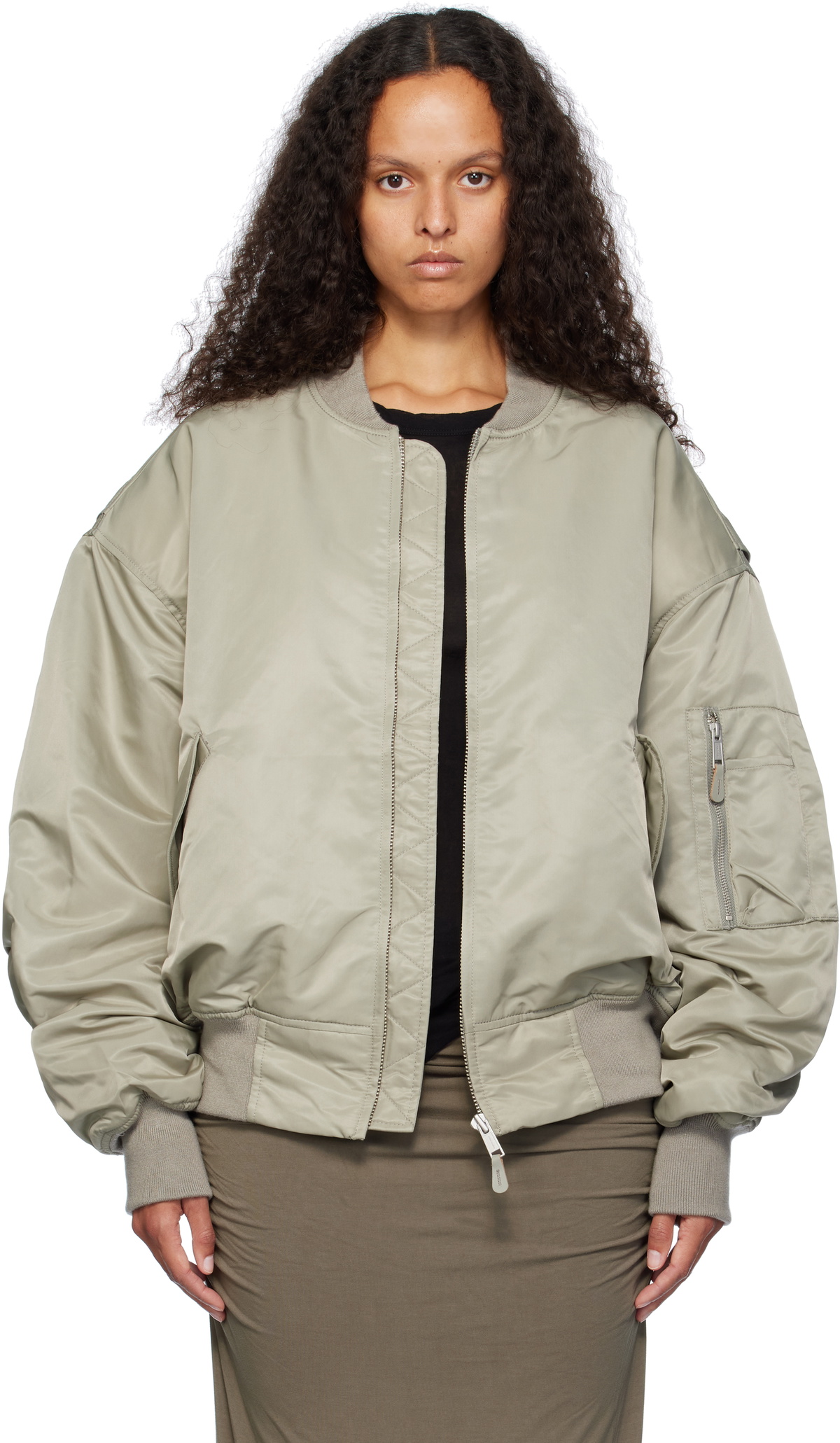 Entire Studios Gray Broad Bomber Jacket Entire Studios