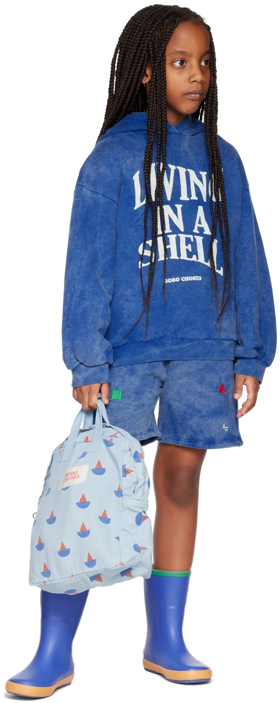 Bobo Choses Kids Blue 'Living In A Shell' Hoodie Bobo Choses