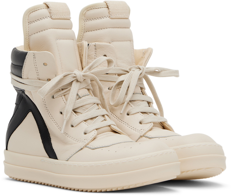Rick Owens Kids Black & Off-White Geobaskets Sneakers Rick Owens