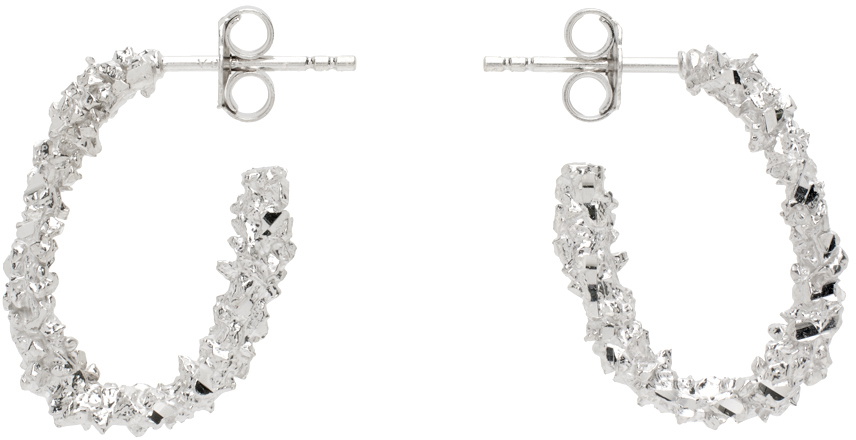 Veneda Carter Silver Small VC003 Open Hoop Earrings Veneda Carter
