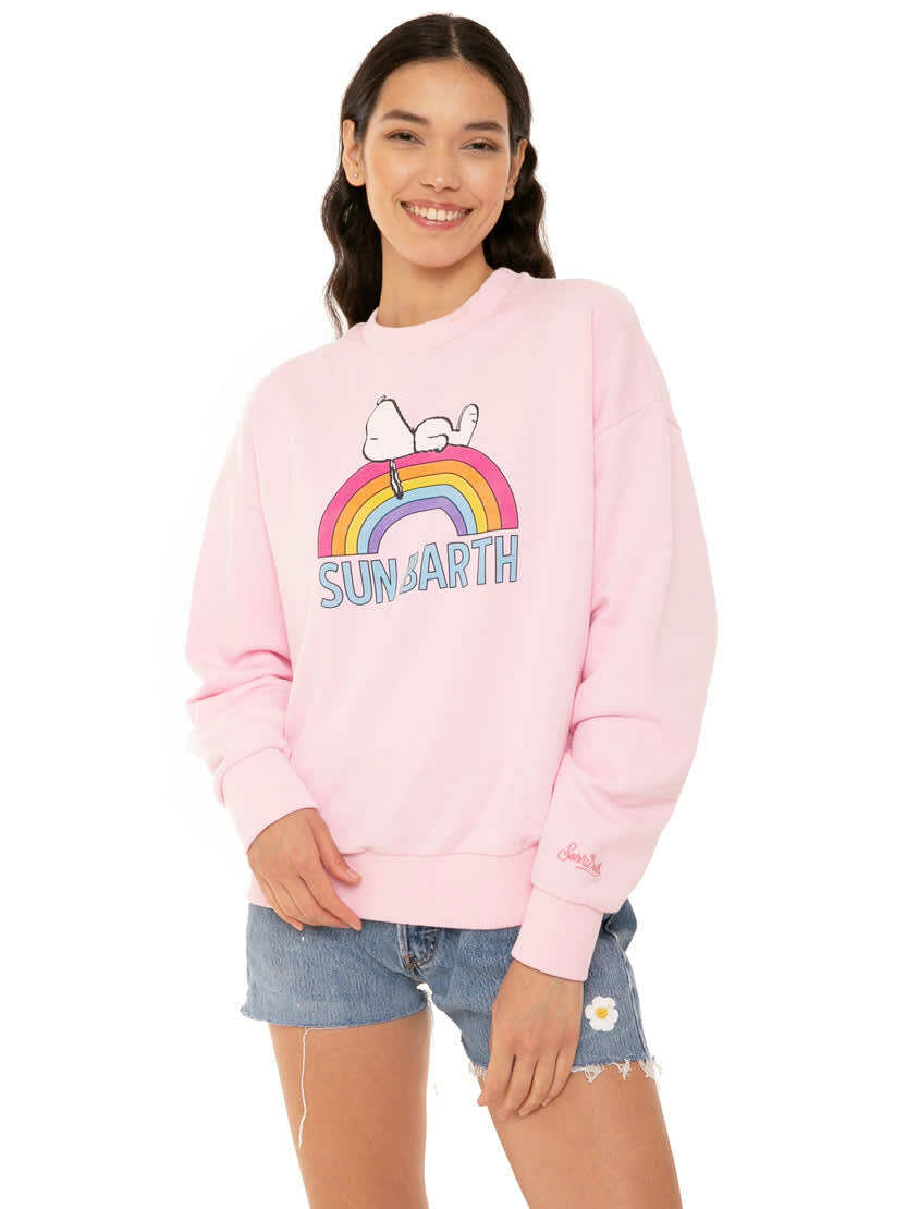 MC2 Saint Barth Woman Pink Sweatshirt With Snoopy Print | Peanuts® Special Edition MC2 Saint Barth