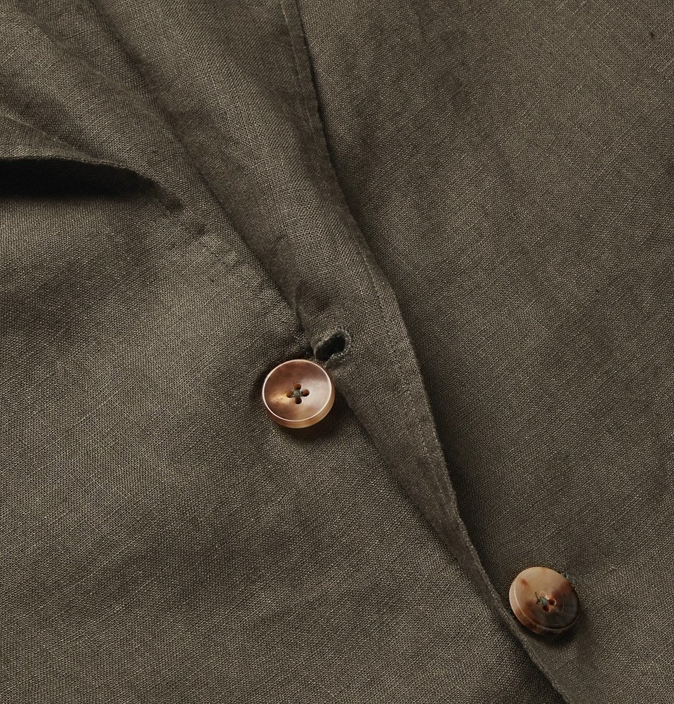Lardini - Army-Green Unstructured Linen Blazer - Men - Army green Lardini