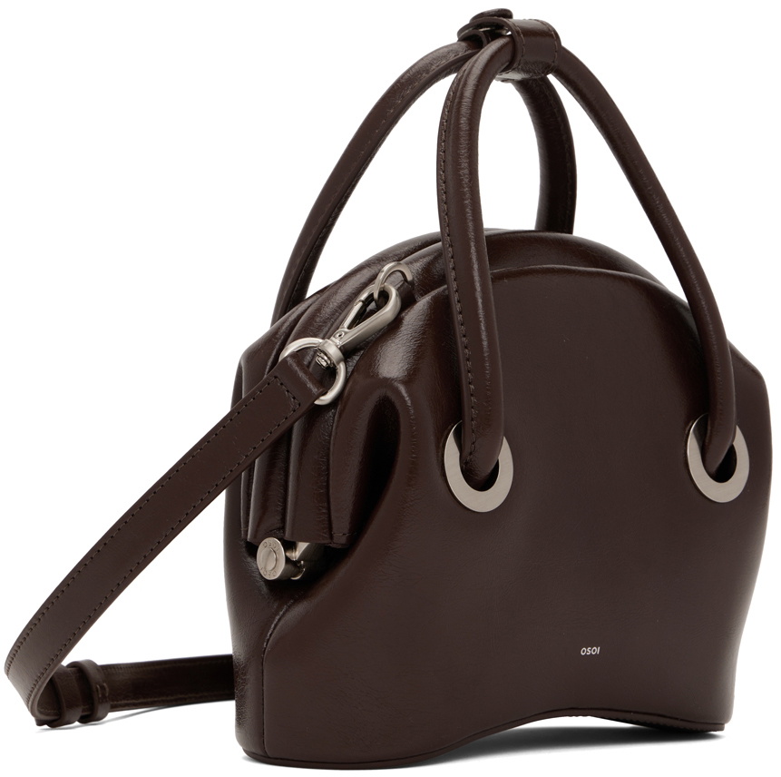 OSOI Brown Mini Circle Top Handle Bag OSOI