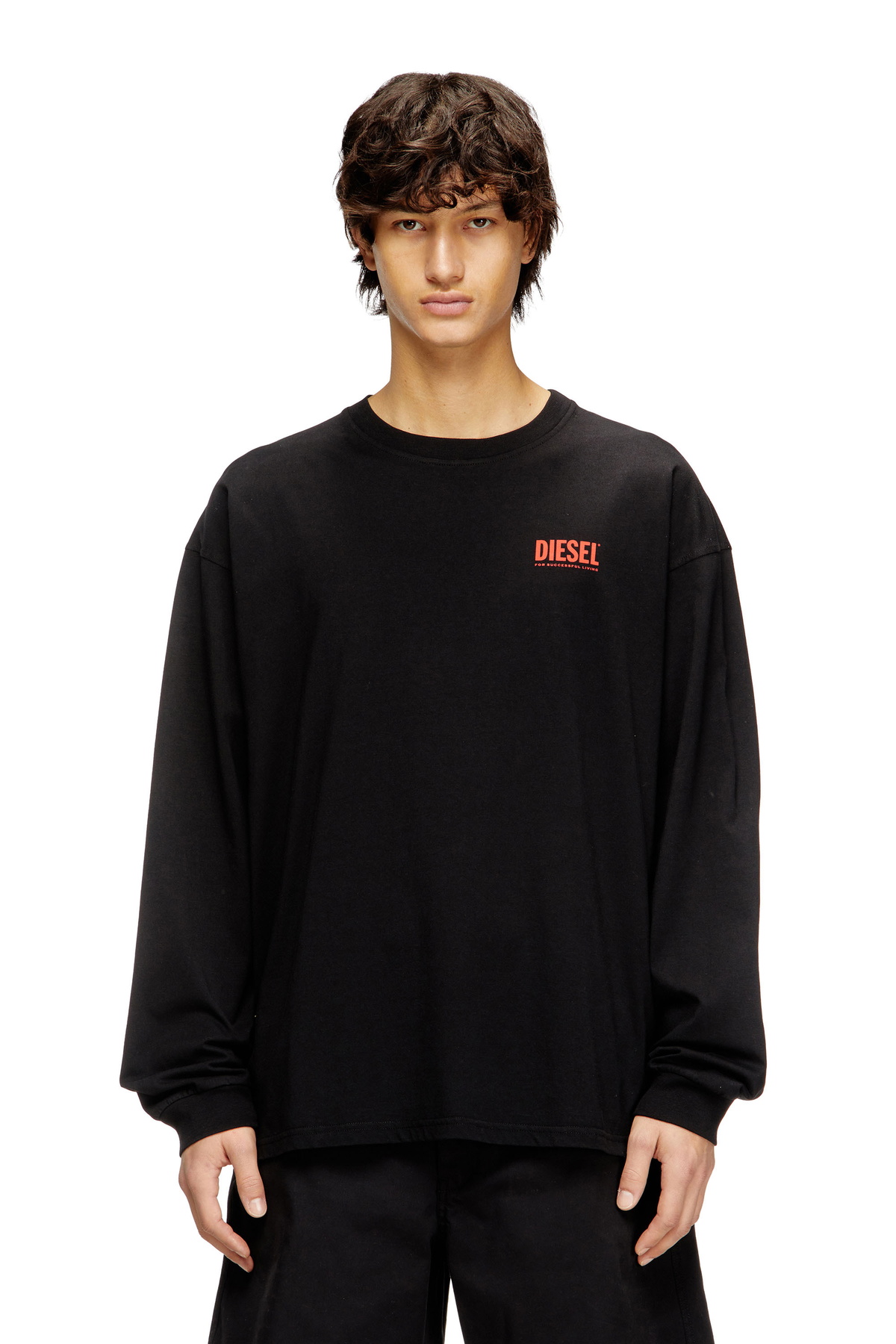 Diesel Relaxed long-sleeve T-shirt with Diesel logos - T-Shirts Mens in ...