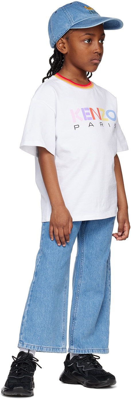 Kenzo Kids Blue Kenzo Paris Embroidered Jeans Kenzo