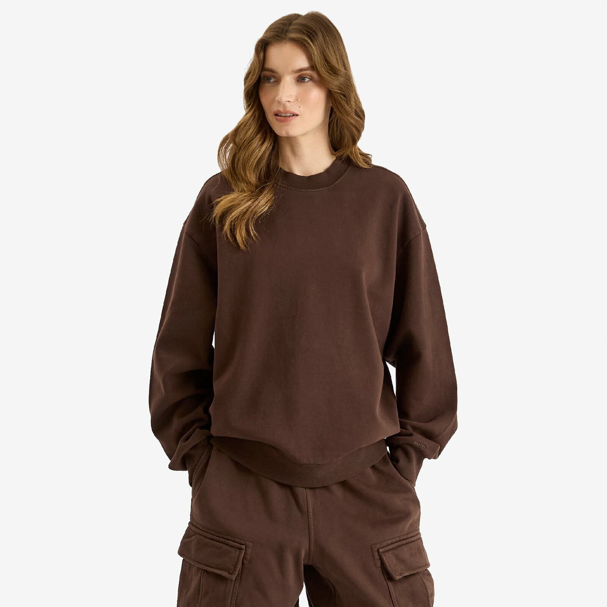 SKIMS Women's Boyfriend Fleece Pullover in Espresso SKIMS