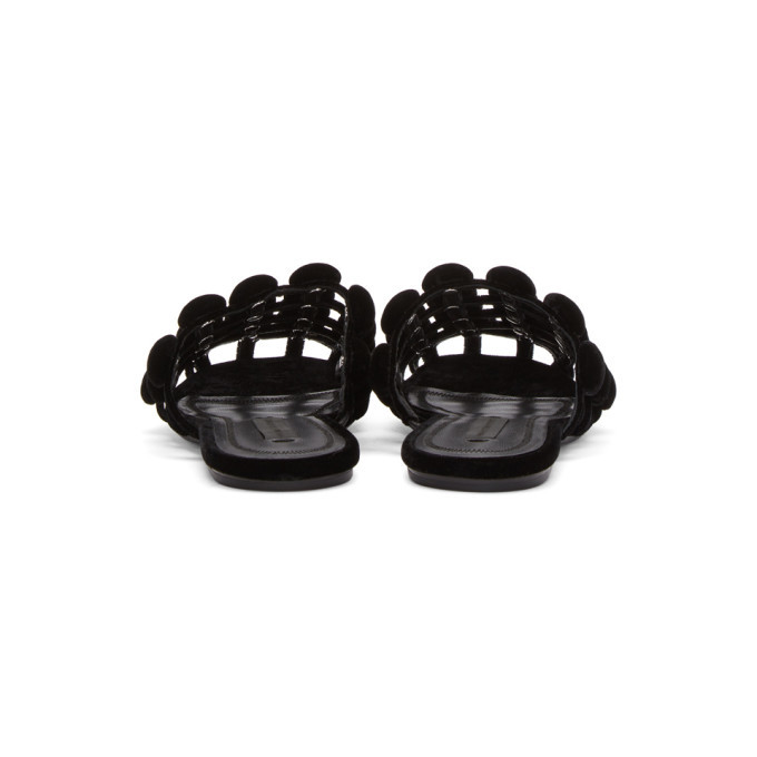 Alexander Wang Black Velvet Amelia Ball Cage Slippers Alexander Wang