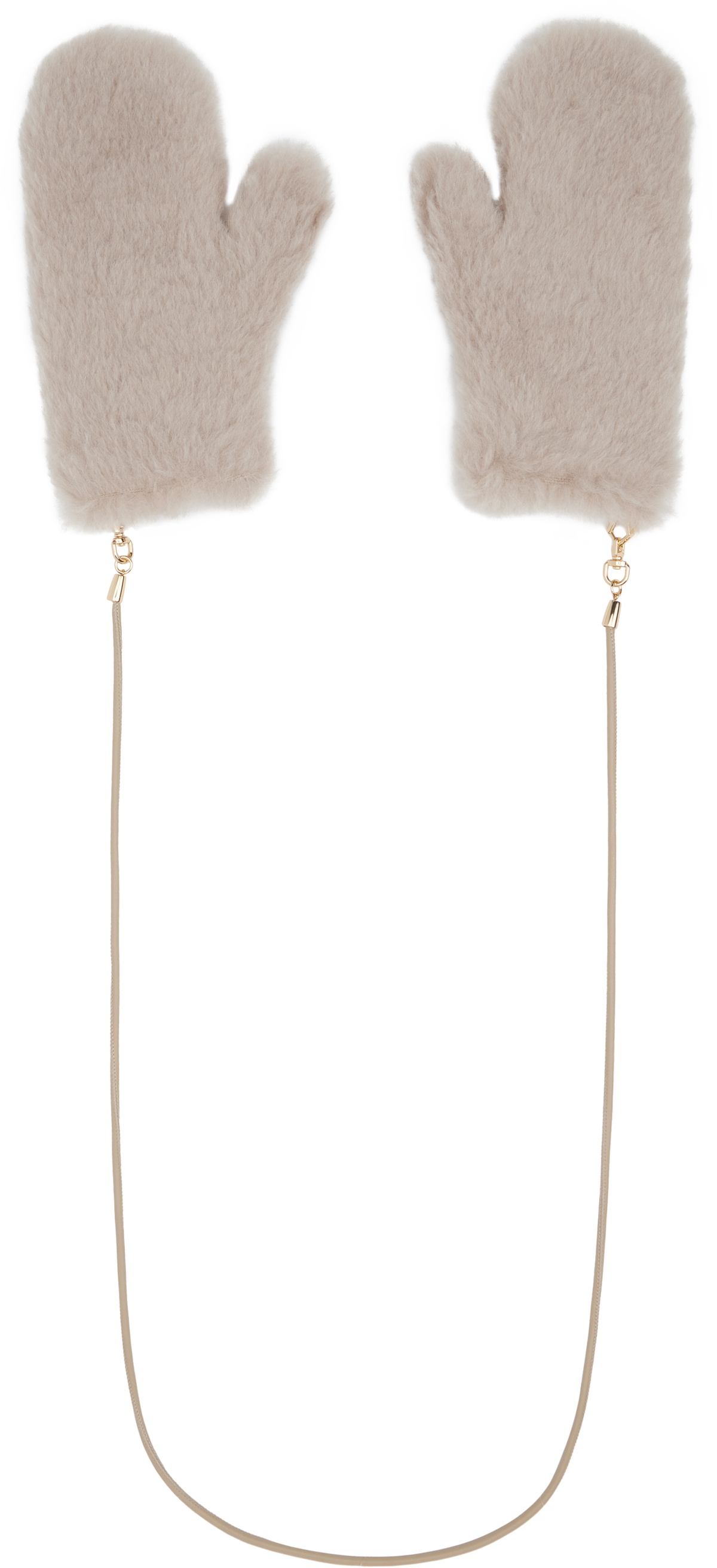 Max Mara Off-White Ombrato Mittens Max Mara