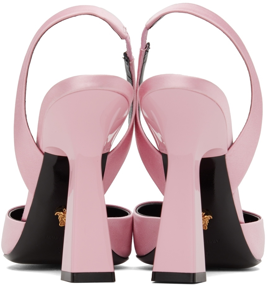 Versace Pink 'La Medusa' Slingback Heels Versace