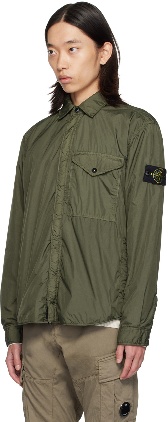 Stone Island Khaki Wind-Resistant Jacket Stone Island