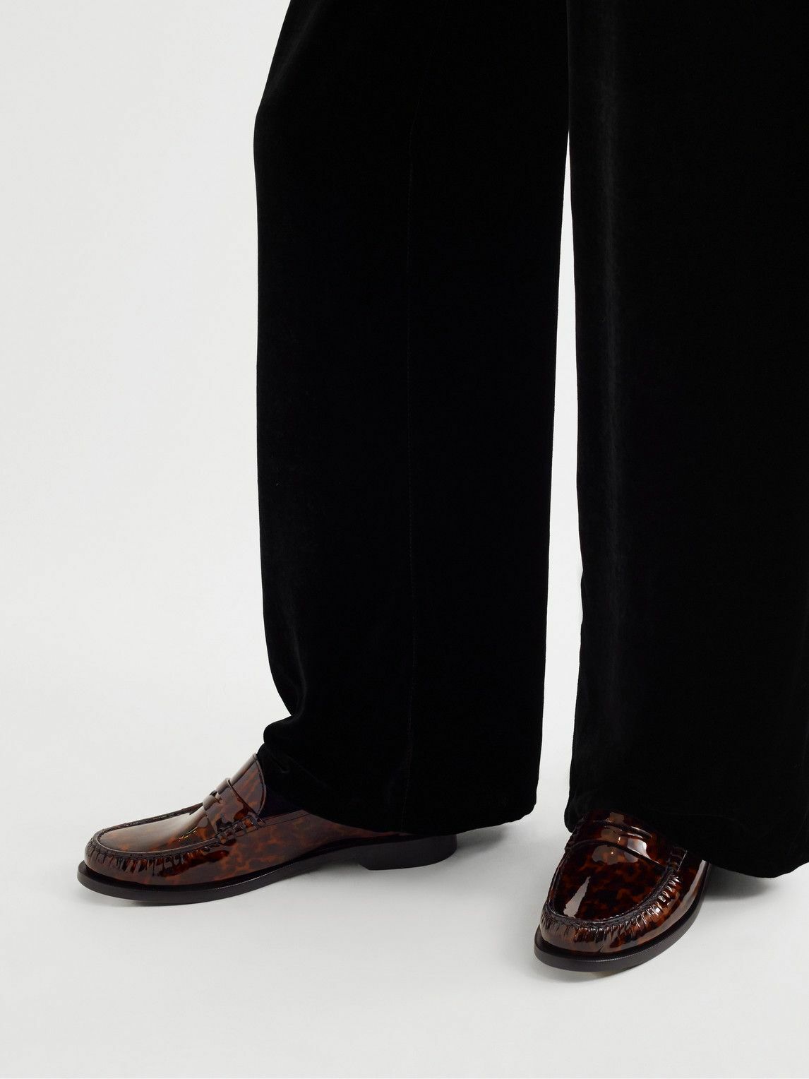 SAINT LAURENT - Le Loafer Leopard-Print Leather Penny Loafers - Brown ...
