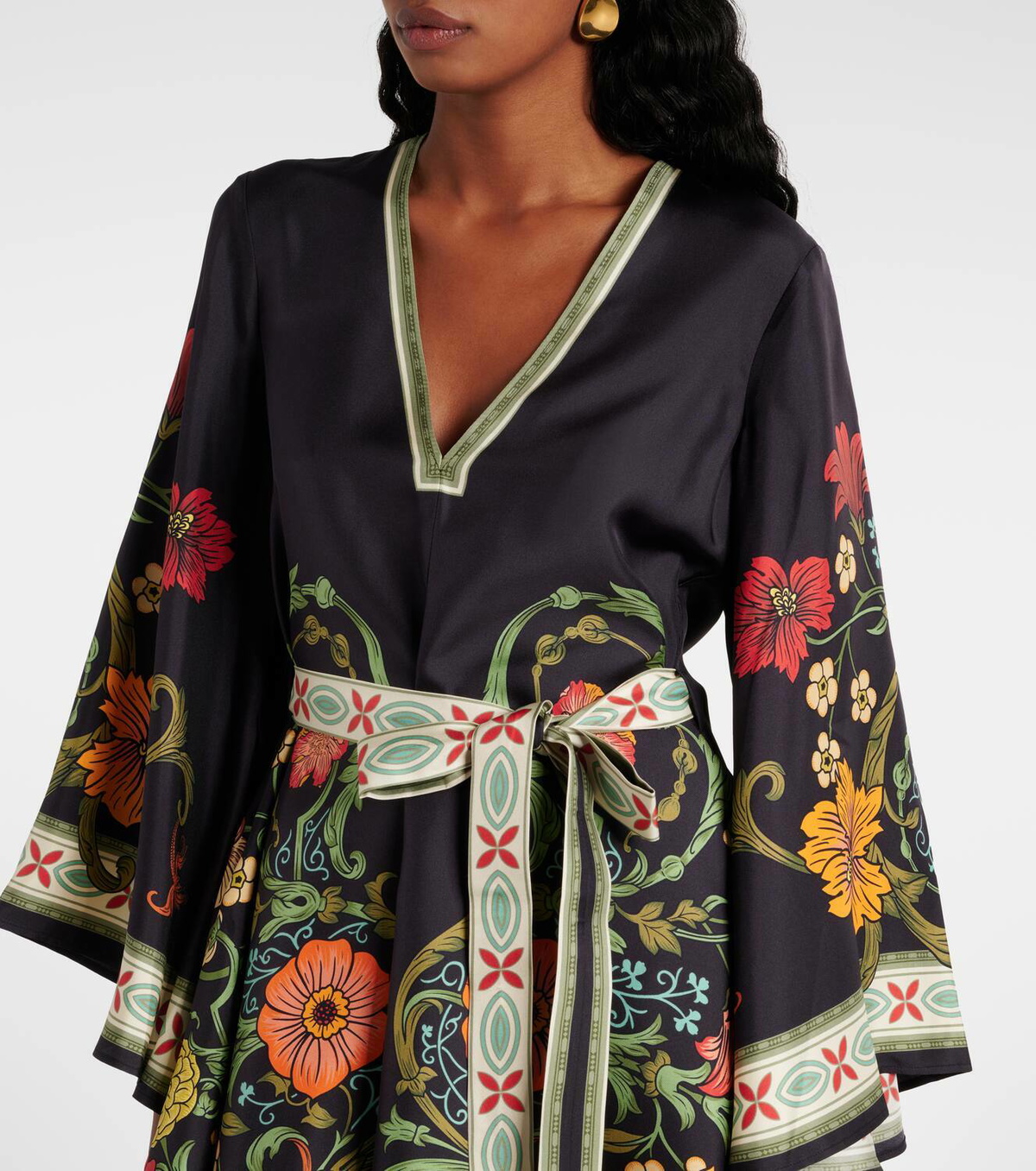 La DoubleJ Mini Magnifico floral silk kaftan La DoubleJ