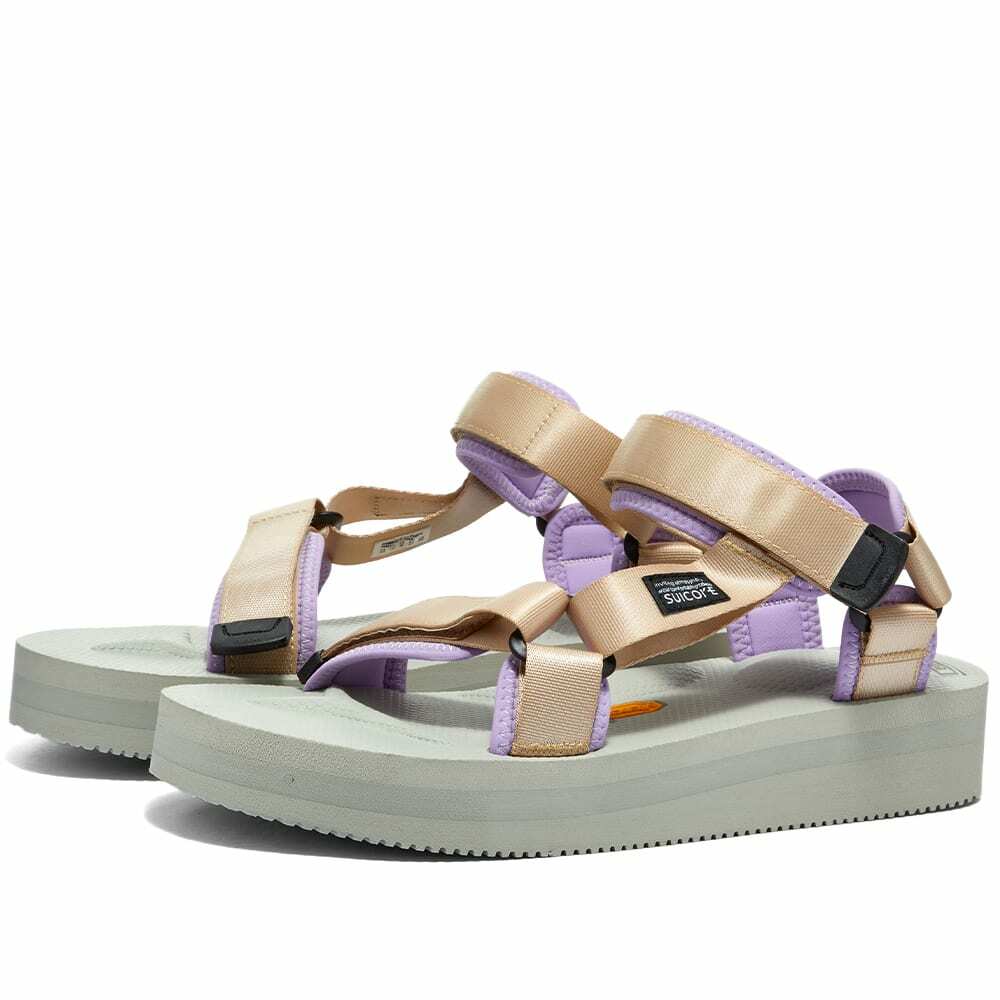 Suicoke Women's Depa V2 Platform in Light Beige/Purple Suicoke
