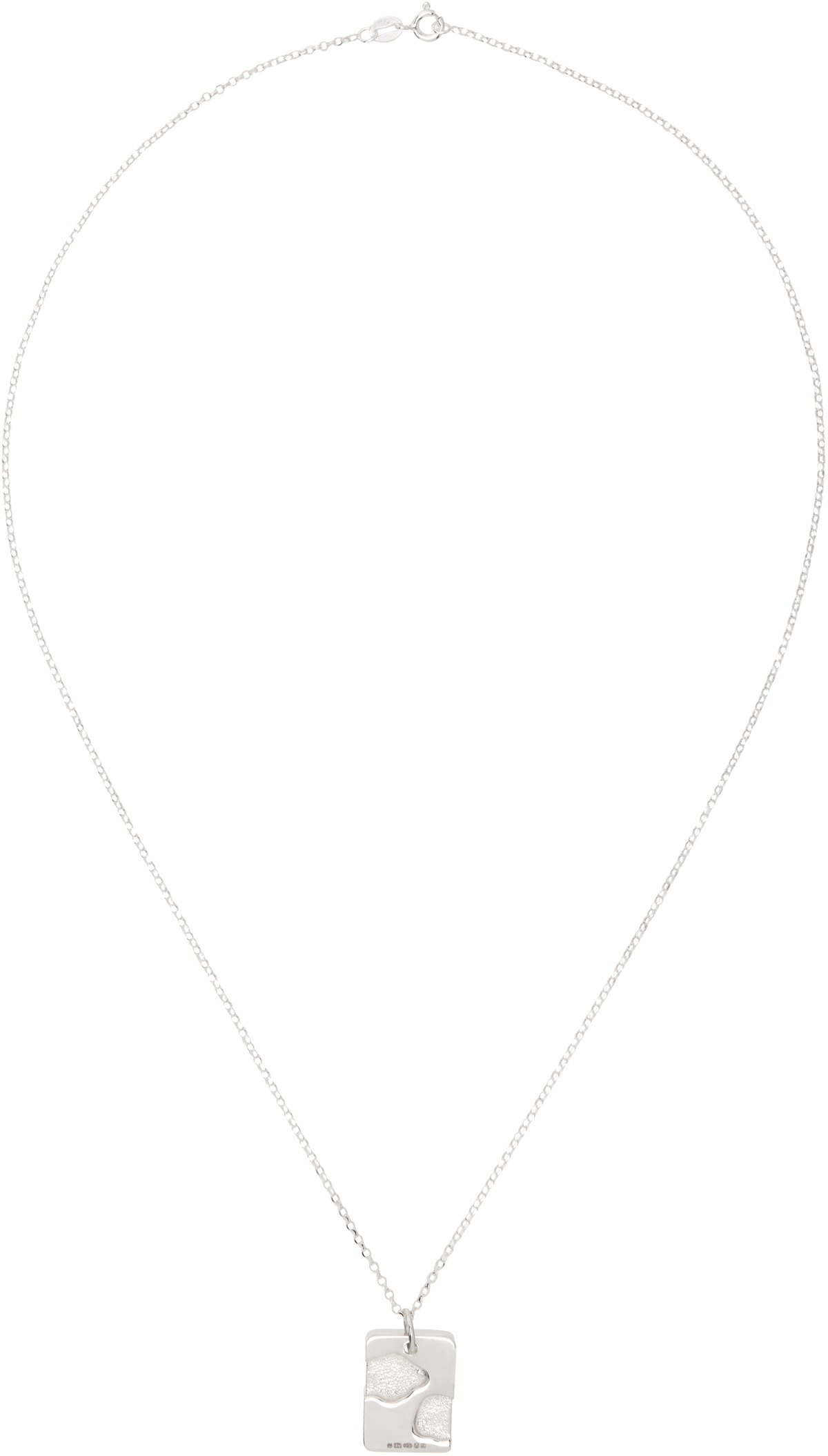 Ellie Mercer Silver Two Piece Texture Dog Tag Necklace Ellie Mercer