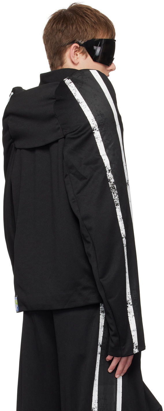 ANONYMOUS CLUB Black Padded Shoulder Track Jacket