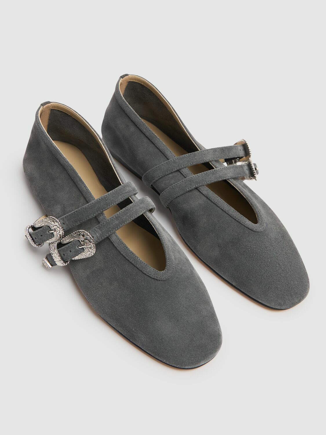 LE MONDE BERYL 10mm Claudia Suede Mary Jane Flats Le Monde Beryl