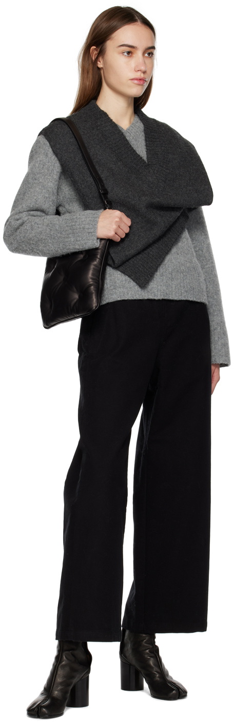 Maison Margiela Gray V-Neck Sweater Maison Margiela