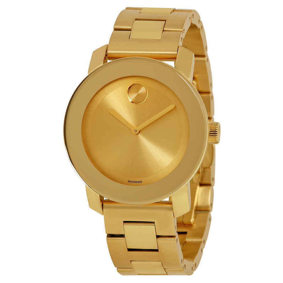 Movado Bold Champagne Dial Yellow Gold Ion-pated Ladies Watch 3600085 ...
