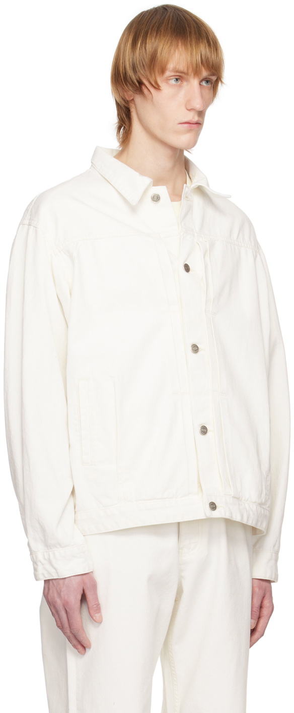 LE17SEPTEMBRE White Button-Up Denim Jacket LE17SEPTEMBRE