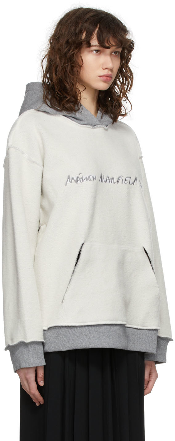MM6 Maison Margiela Reversible Grey Fleece Logo Hoodie MM6 Maison Margiela