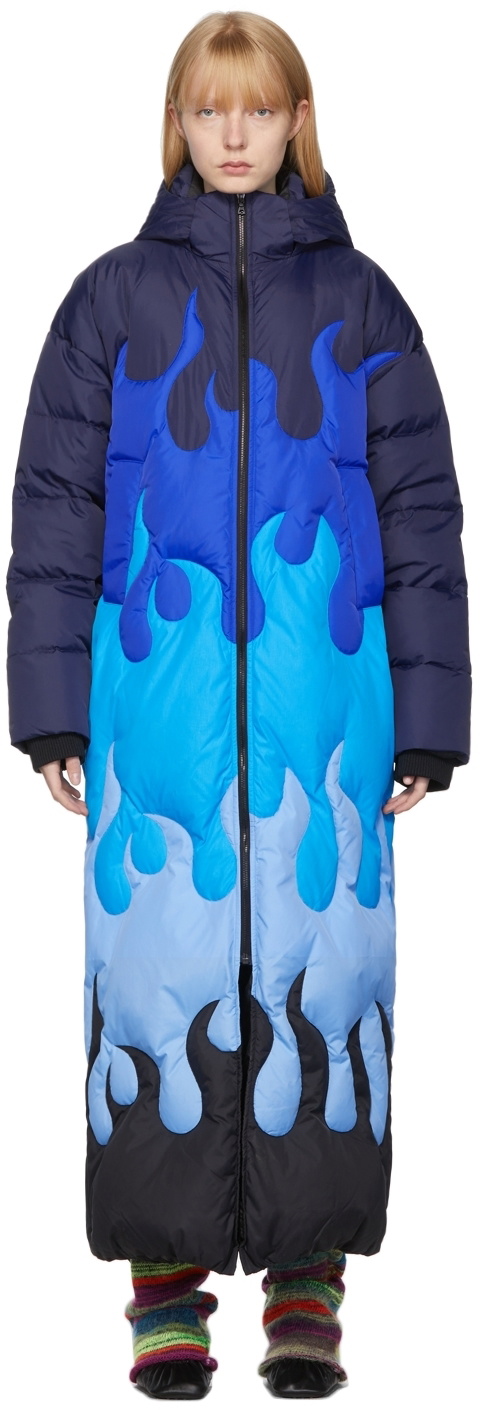 AGR Blue Down Fire Puffer Coat AGR