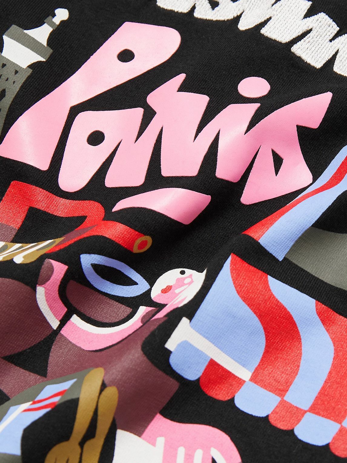 Maison Kitsuné - Bill Rebholz Printed Cotton-Jersey T-Shirt - Black ...