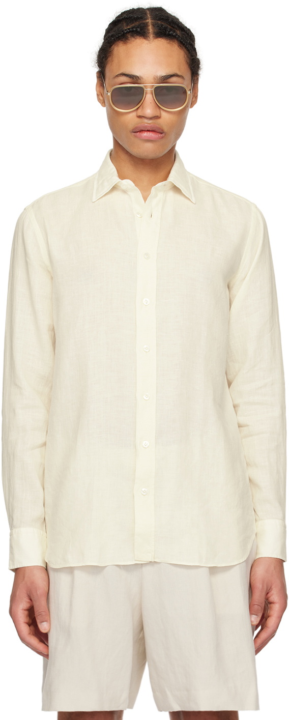 Lardini Off-White Button Shirt Lardini