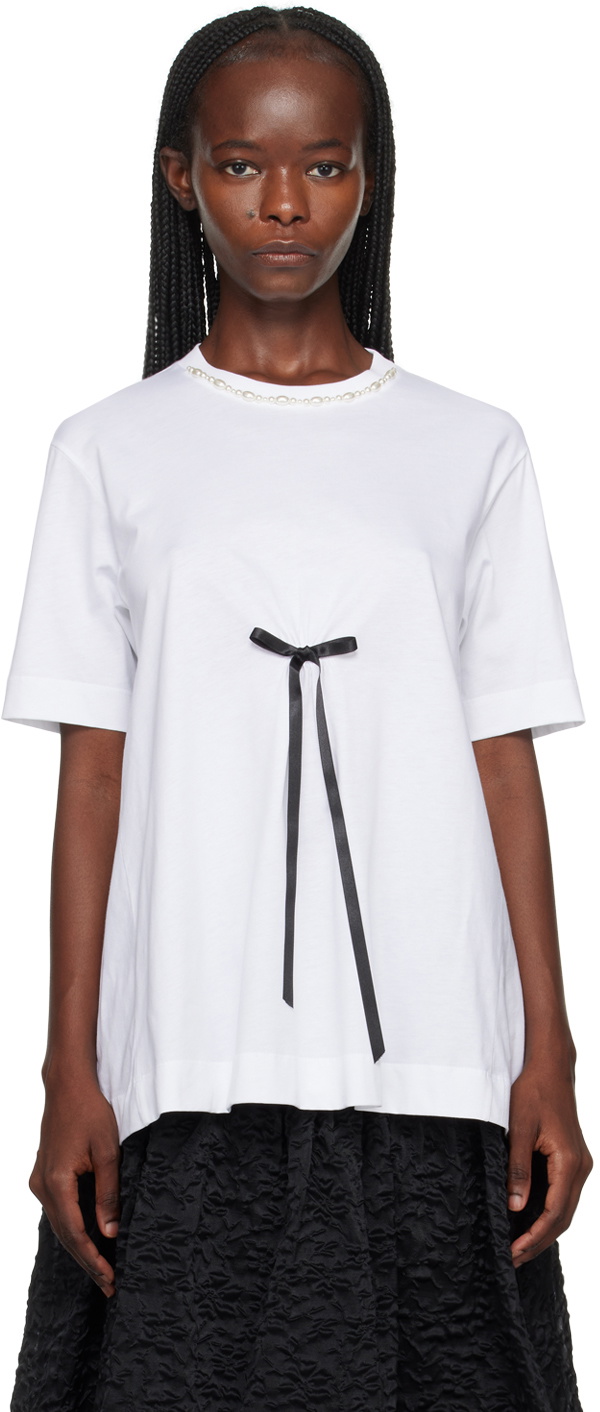 Simone Rocha White A-Line T-Shirt Simone Rocha