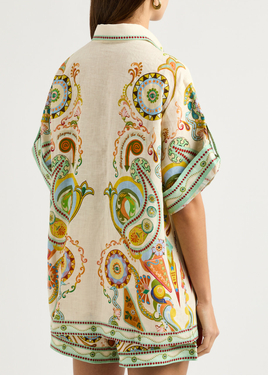 Alemais Pinball Printed Linen Shirt Multicoloured ALÉMAIS