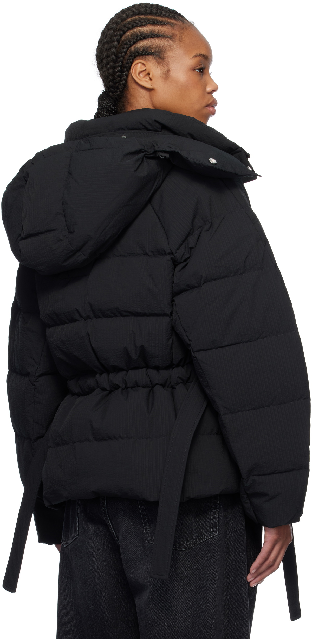 GANNI Black Tech Oversized Down Jacket GANNI