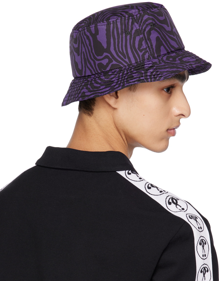 Moschino Purple & Black Graphic Bucket Hat Moschino