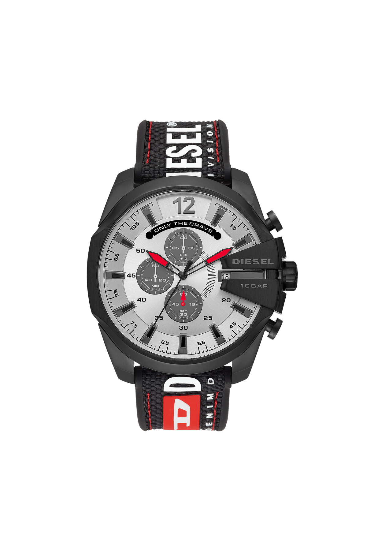Diesel Mega Chief chronograph black nylon watch - Timeframes Mens in ...