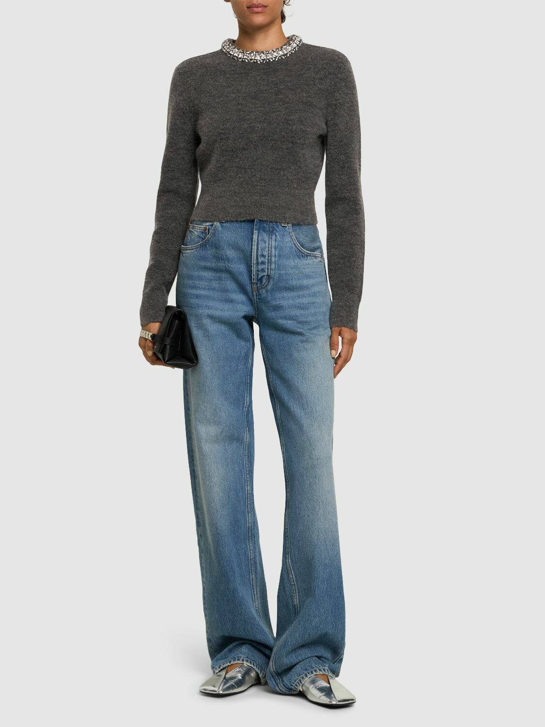 SELF-PORTRAIT Embellished Knit Top Self-Portrait