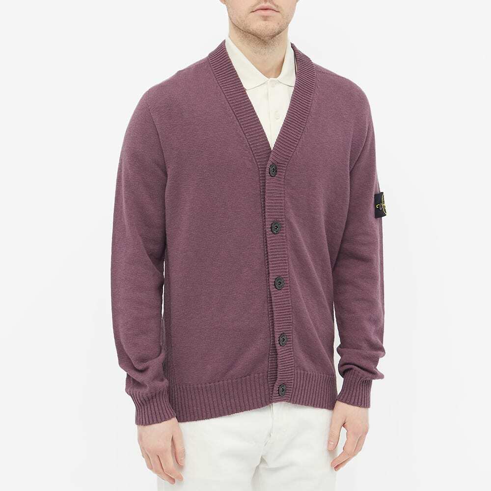 Stone Island Men's Cotton Nylon Cardigan in Dark Burgundy Stone Island