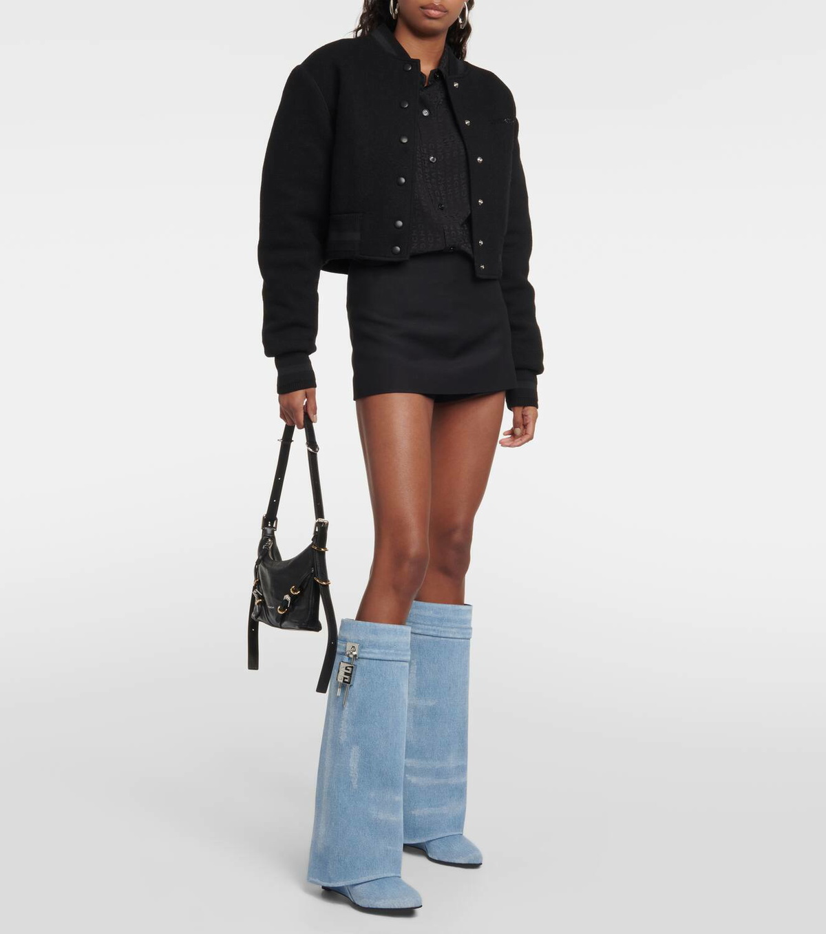 Givenchy Shark Lock denim knee-high boots Givenchy