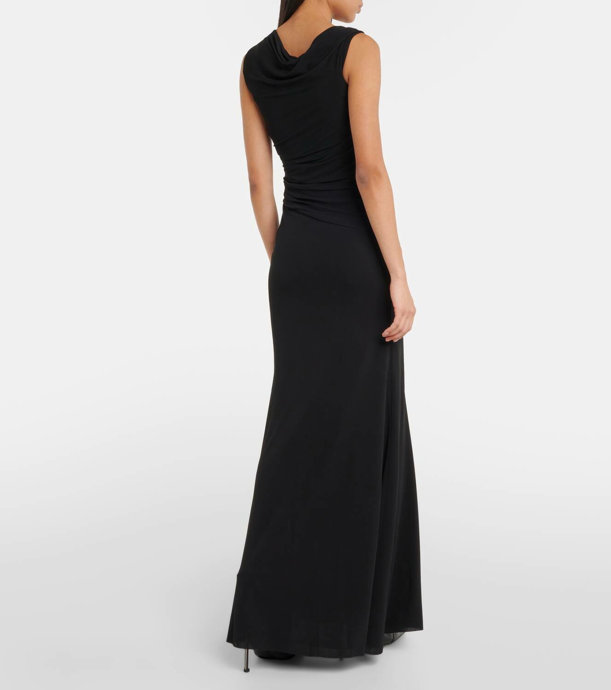 Alexander Mcqueen Crystal Embellished Ruched Gown Alexander Mcqueen
