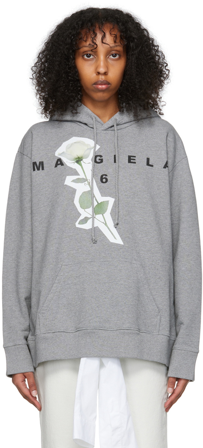 MM6 Maison Margiela Gray Cotton Hoodie MM6 Maison Margiela