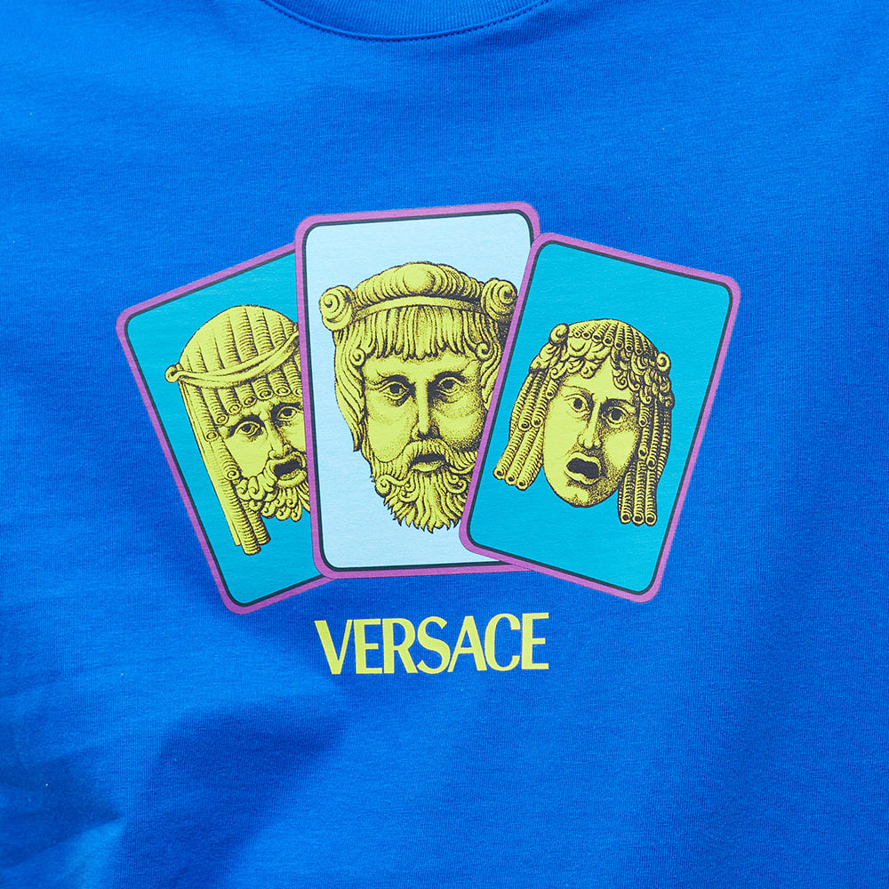 Versace Men's Greek Masks T-Shirt in Blue Versace