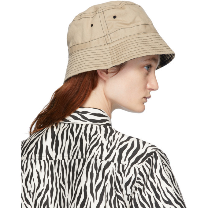 R13 Reversible Khaki Leopard Bucket Hat R13