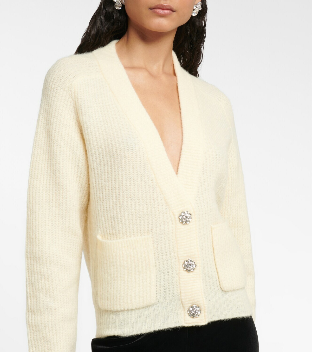 Ganni - Embellished alpaca and wool-blend cardigan GANNI