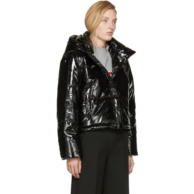 MSGM Black Cropped Bomber Jacket MSGM