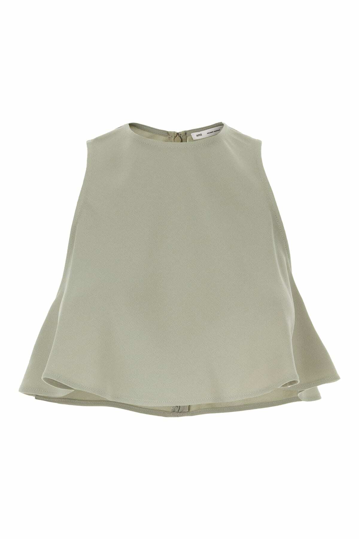 Ami Alexandre Mattiussi Sage Green Acetate Blend Top AMI Alexandre ...