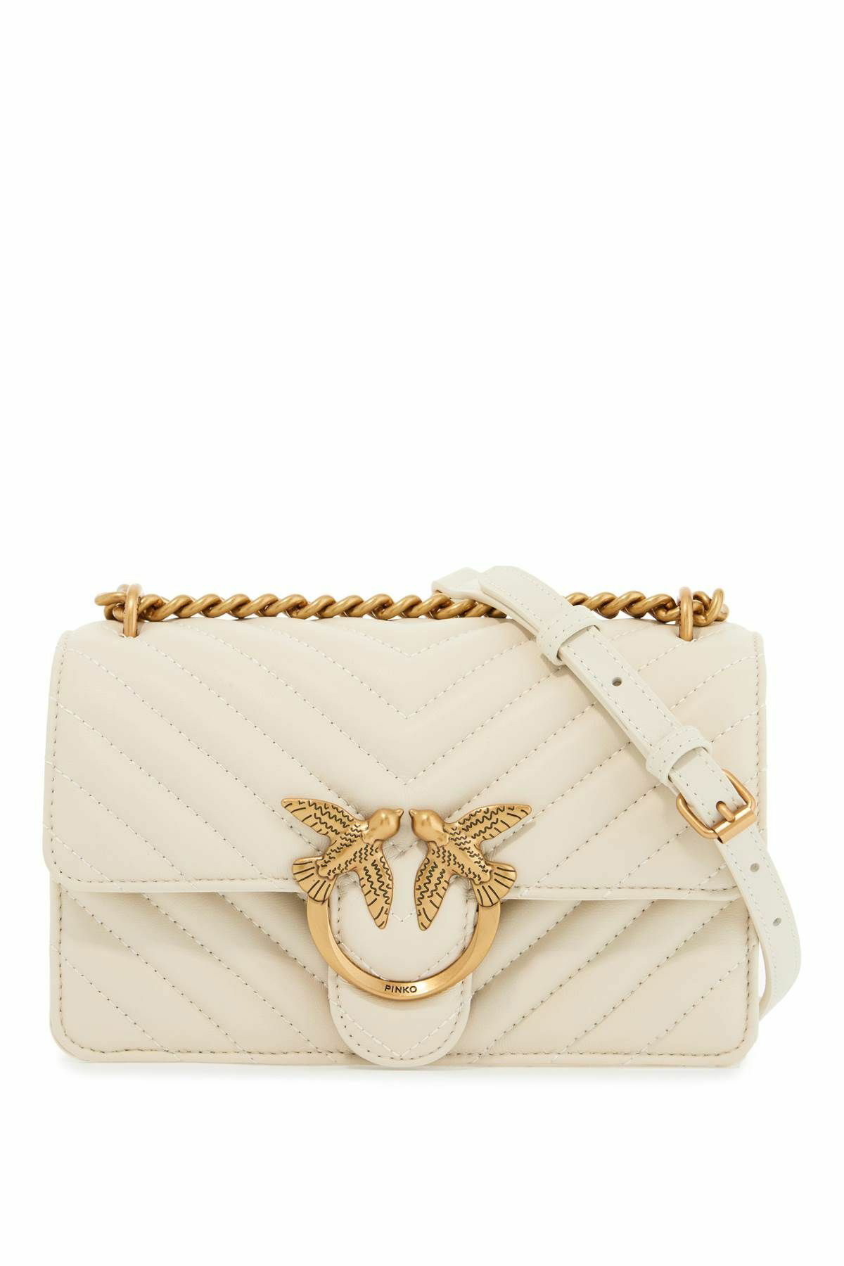 PINKO mini love bag one chevron White Pinko