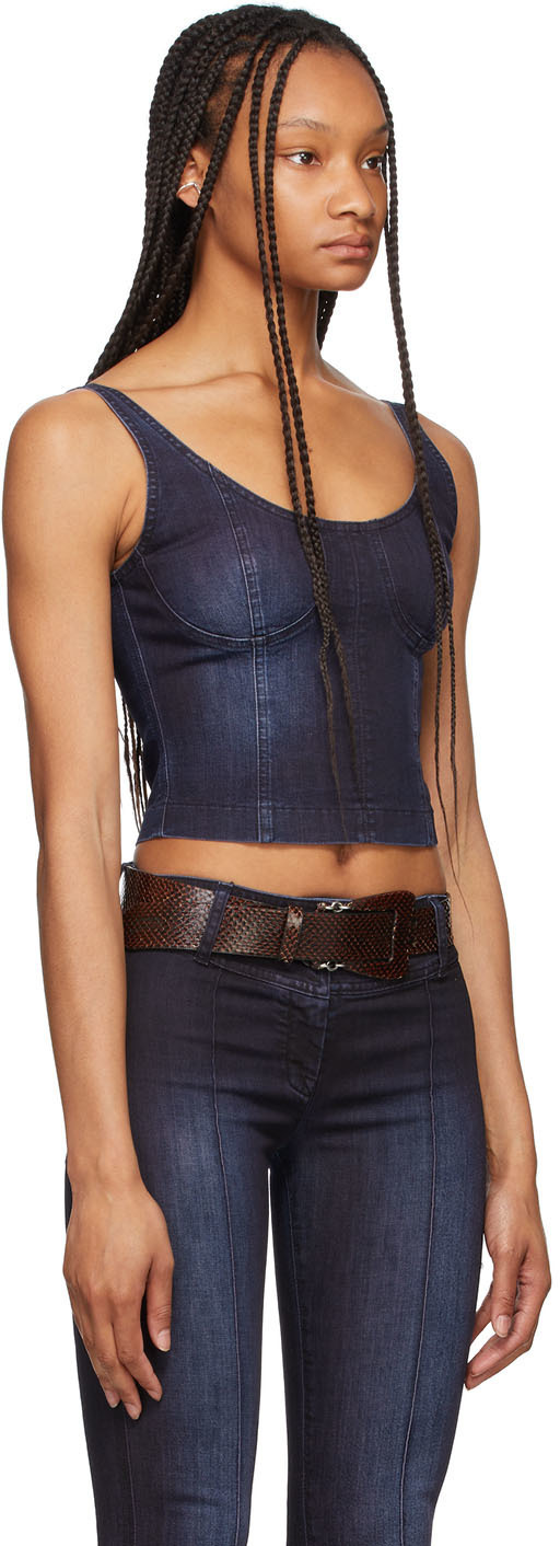 Charlotte Knowles Navy Denim Harley Tank Top Charlotte Knowles
