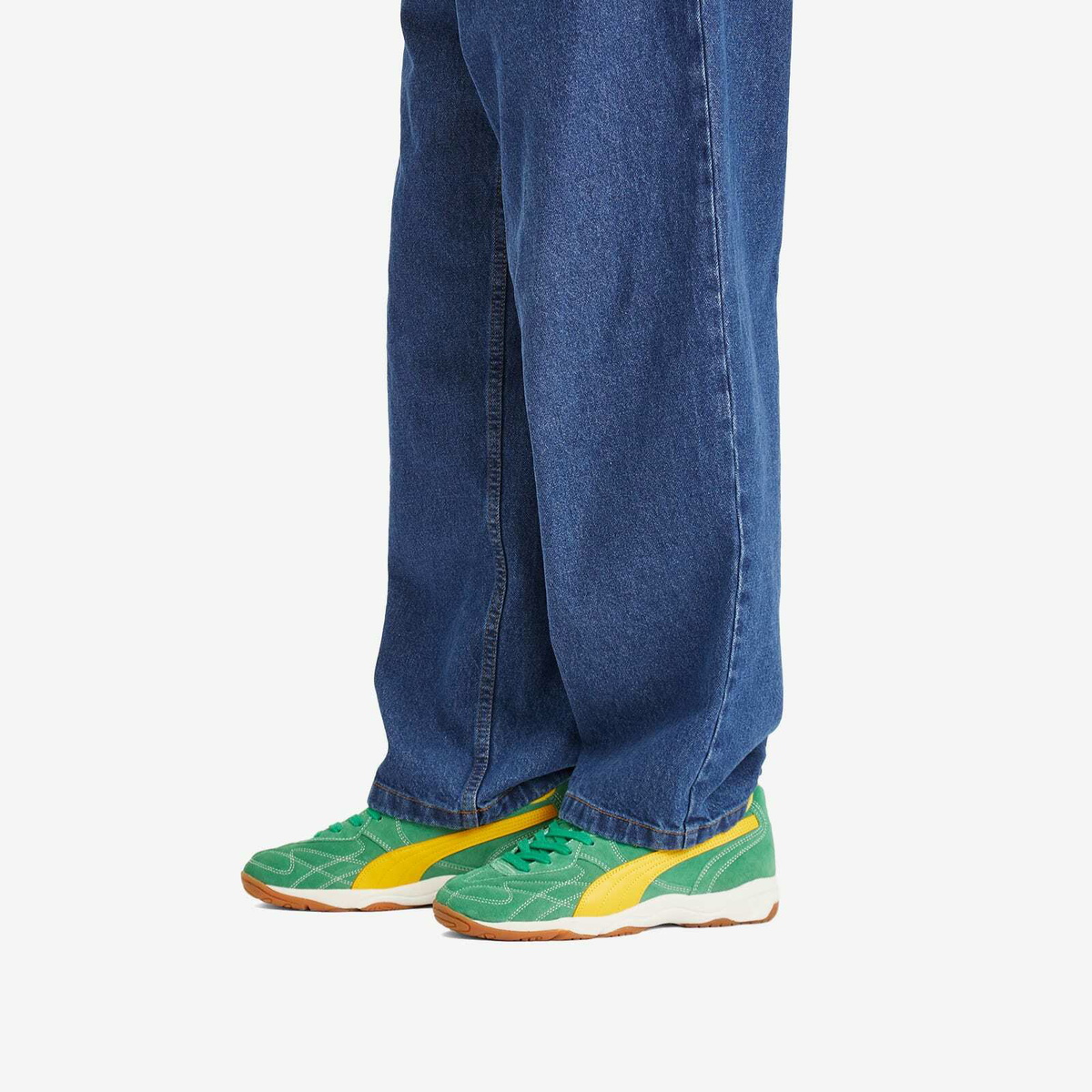Puma King Indoor Royalty in Archive Green/Yellow Sizzle Puma
