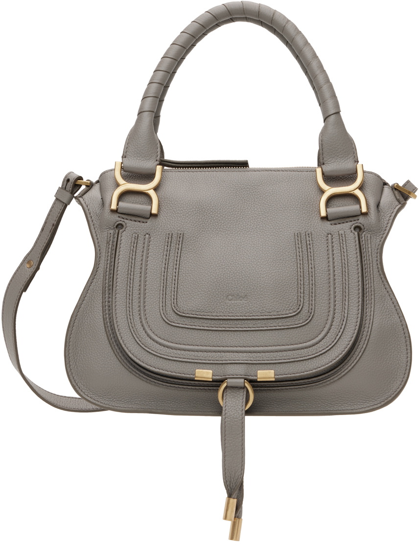 Chloé Taupe Medium Marcie Double Carry Bag Chloe