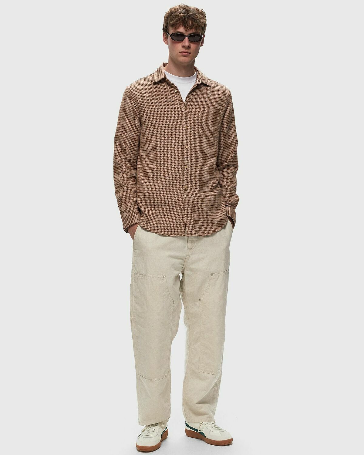 Portuguese Flannel Abstract Pied Poule Brown Longsleeves Portuguese Flannel