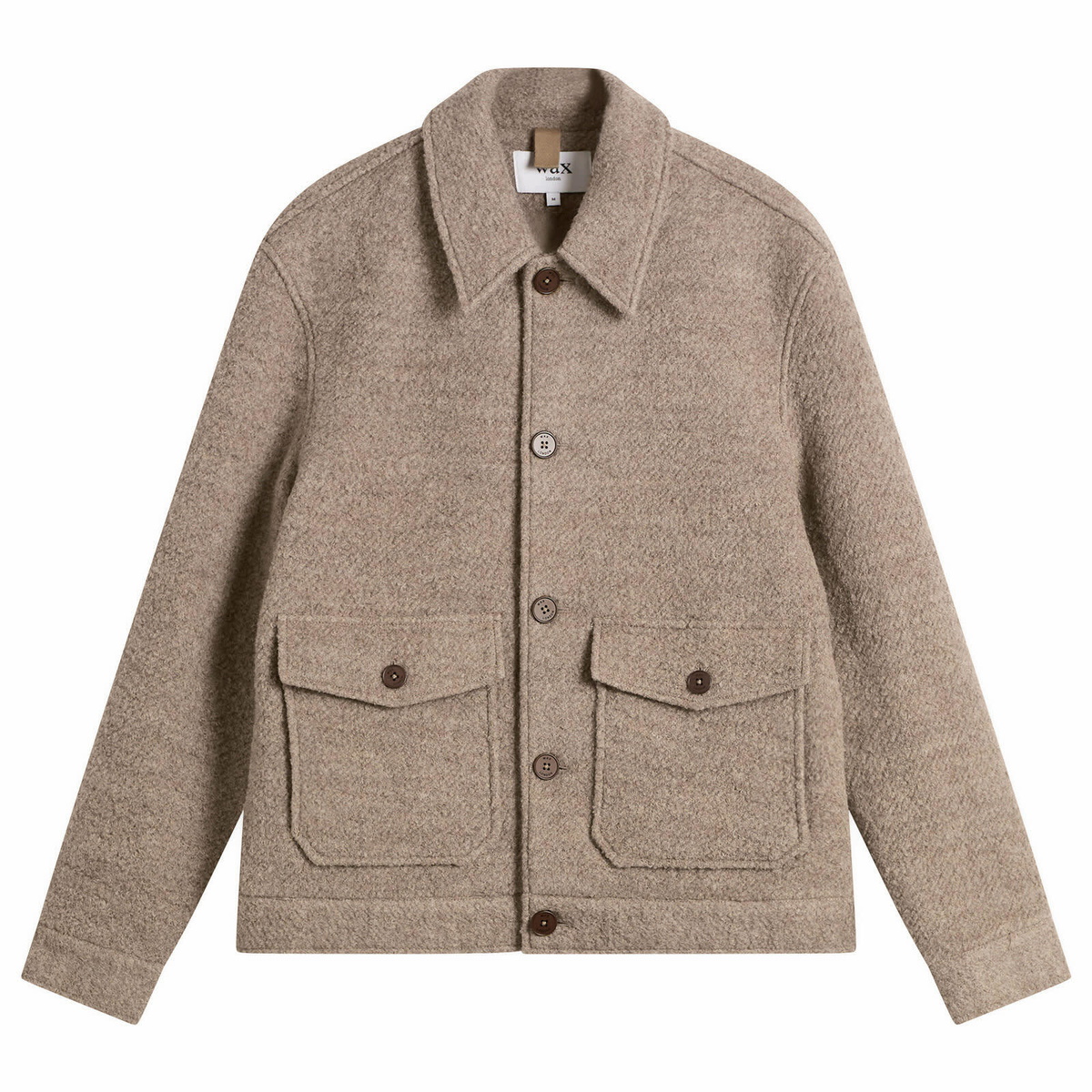 Wax London Men's Newgate Melange Wool Jacket in Light Brown Wax London