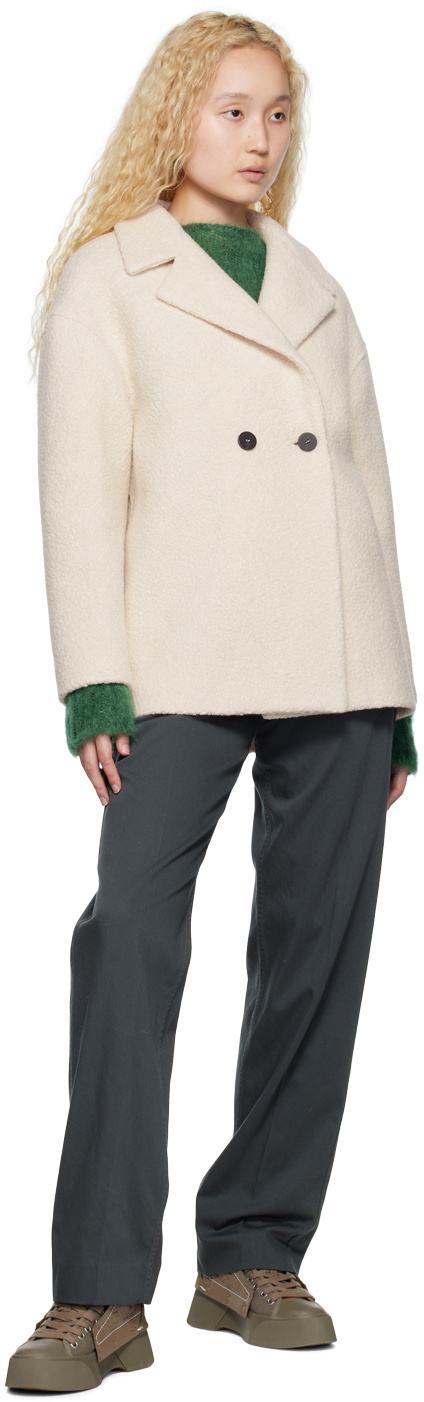 Harris Wharf London Off-White Dropped Shoulder Jacket Harris Wharf London